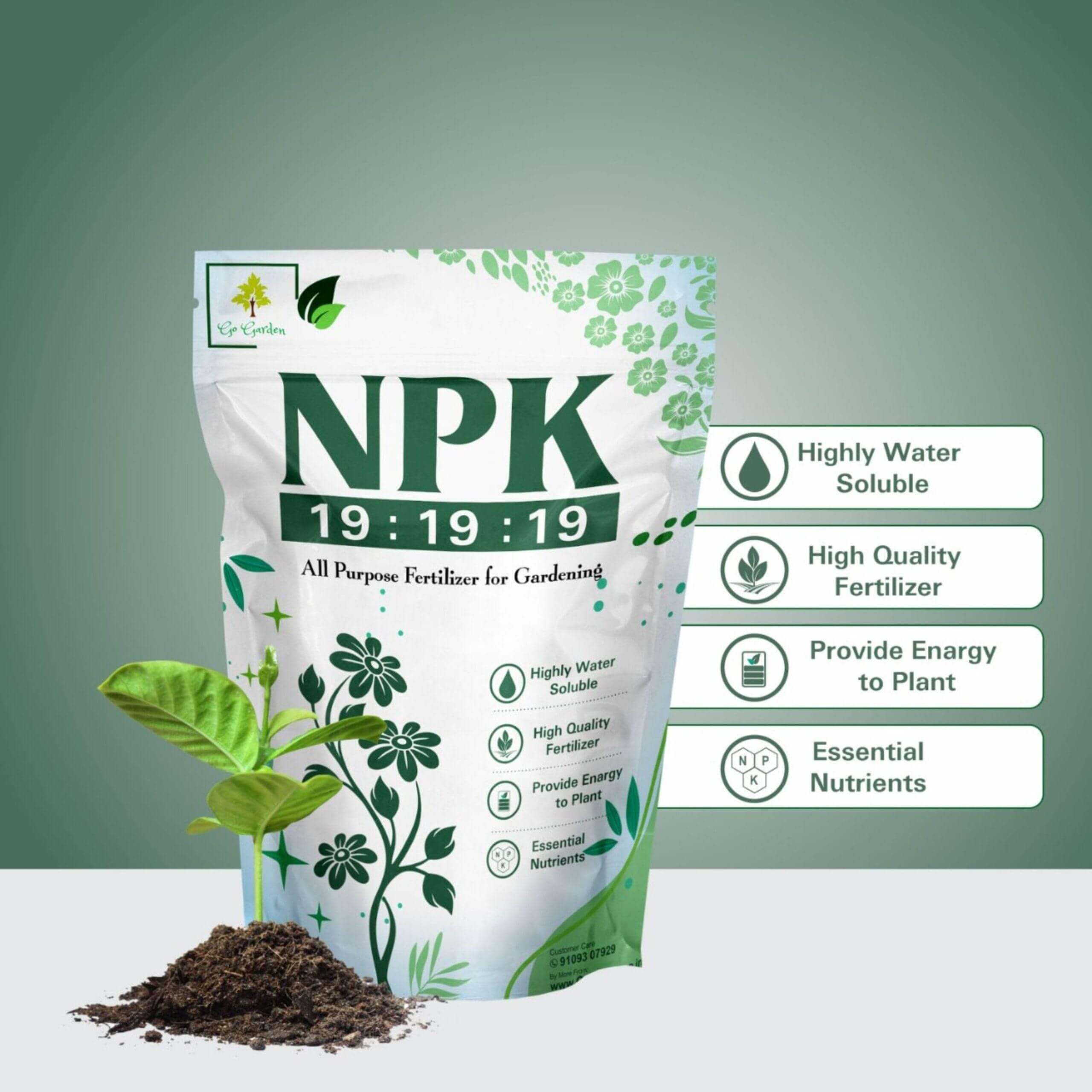 Go Garden NPK 19 19 19 Fertilizer For Plants And Gardening Purpose 45 Go Garden NPK 19 19 19 Fertilizer For Plants And Gardening Purpose 45