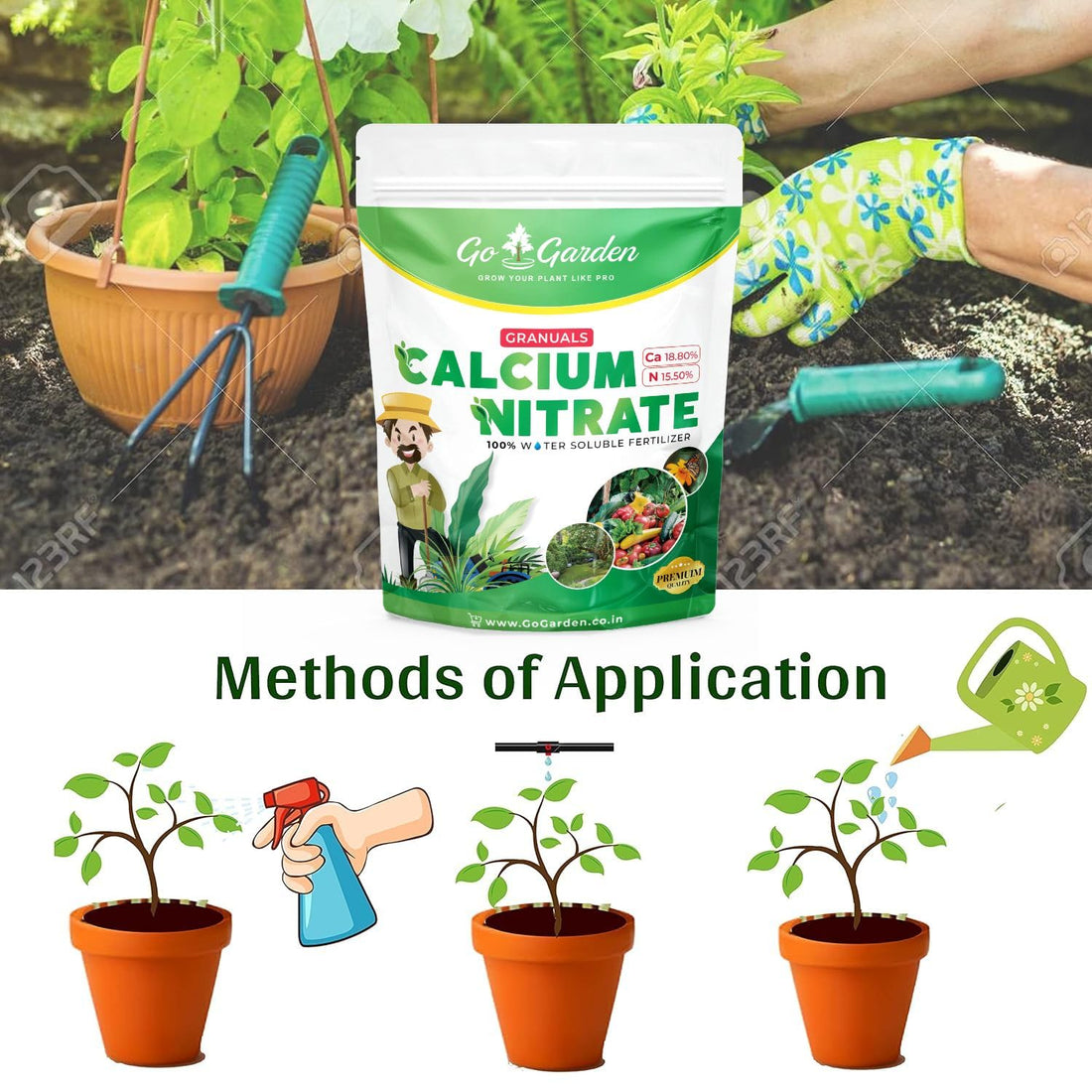 Calcium Nitrate Fertilizer for Plants (100% Water Soluble Fertilizer)